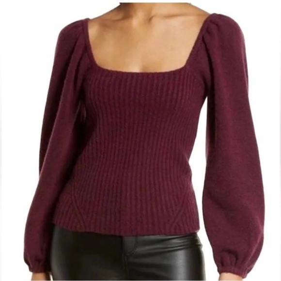 Halogen | Sweaters | Halogen Balloon Sleeve Sweater Winemaroon Size ...